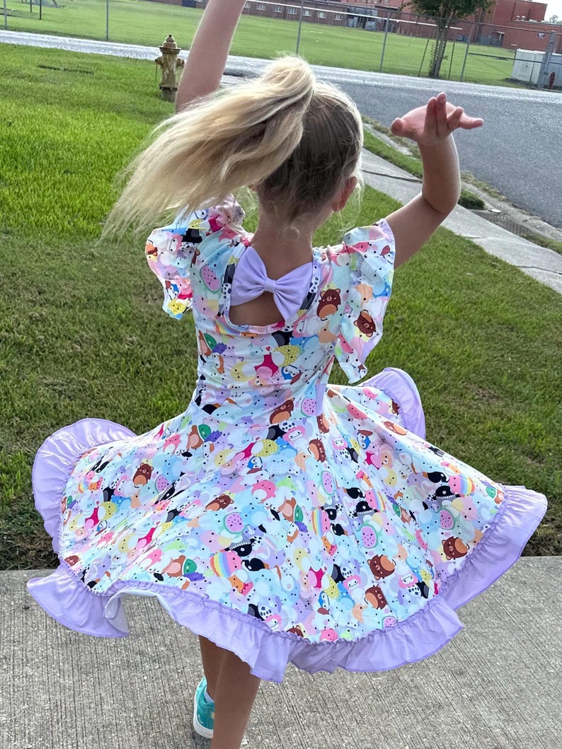 Rainbow Squishmallow Bow Back Twirl Dress - Etsy
