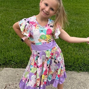 Purple Squishmallow Bow Back Twirl Dress - Etsy