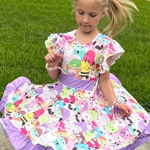 Purple Squishmallow Bow Back Twirl Dress - Etsy