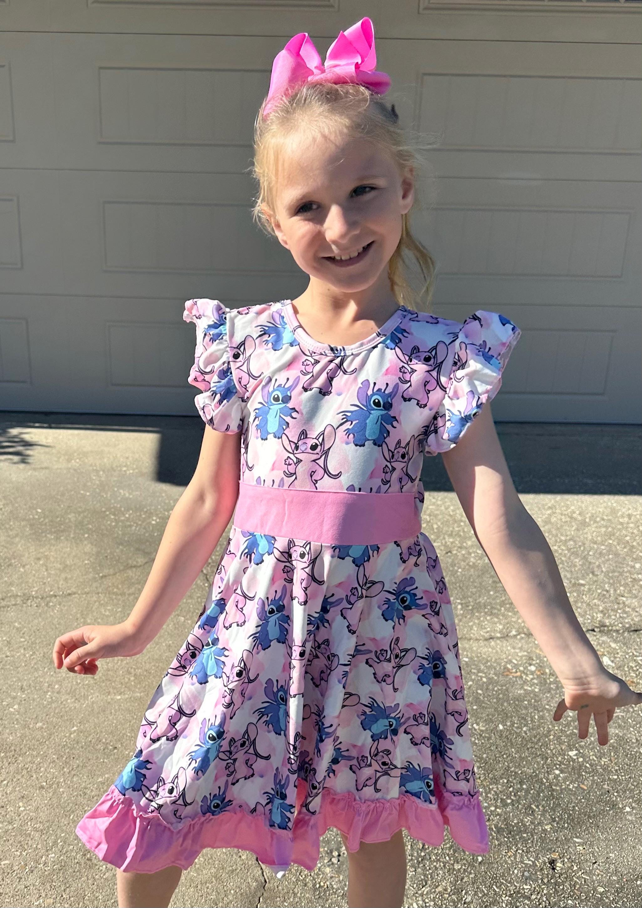 Blue Alien and Girlfriend Pink Bow Back Twirl Dress With Shorts - Etsy
