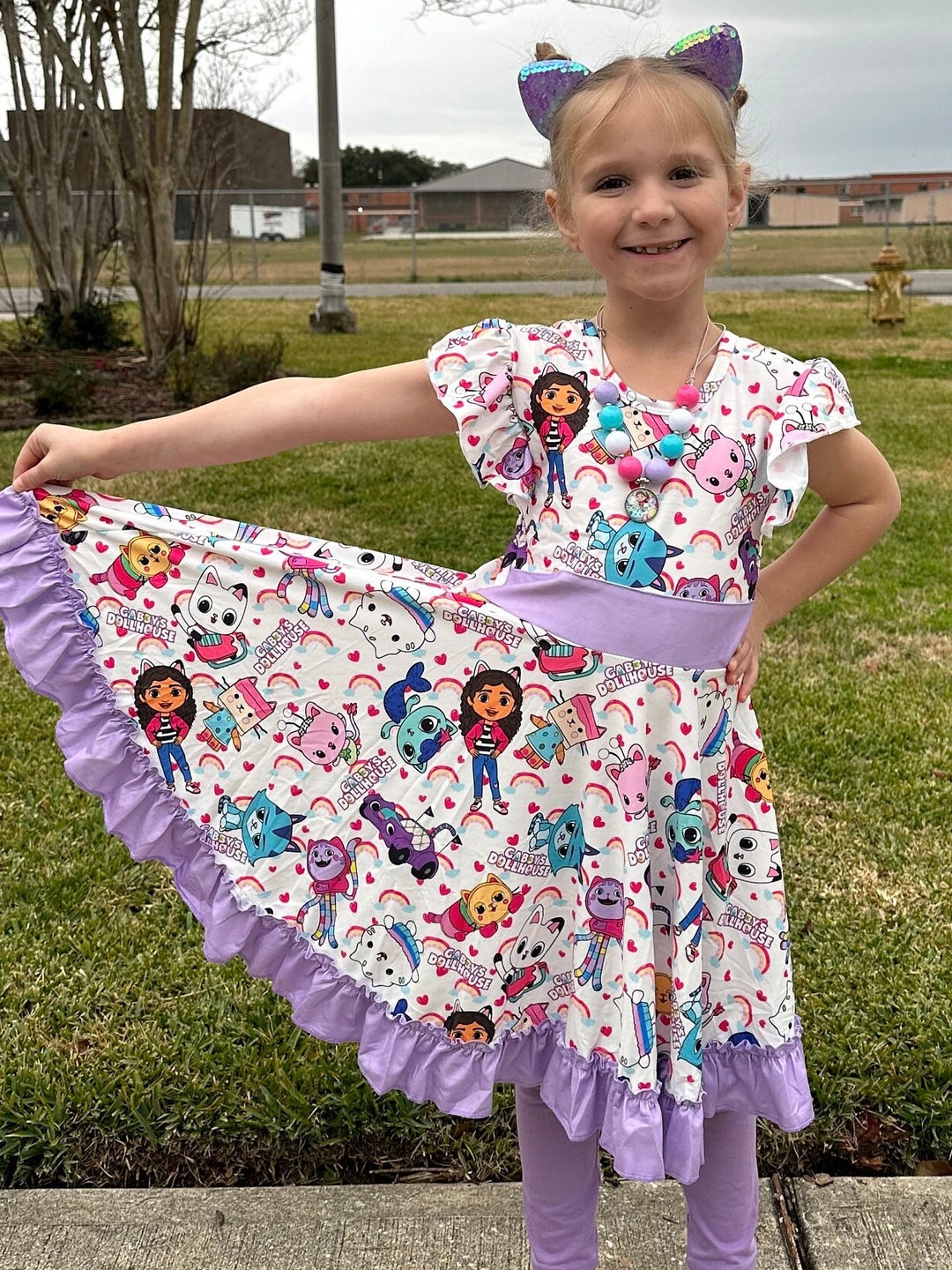 Dollhouse Rainbows Bow Back Twirl Dress - Etsy