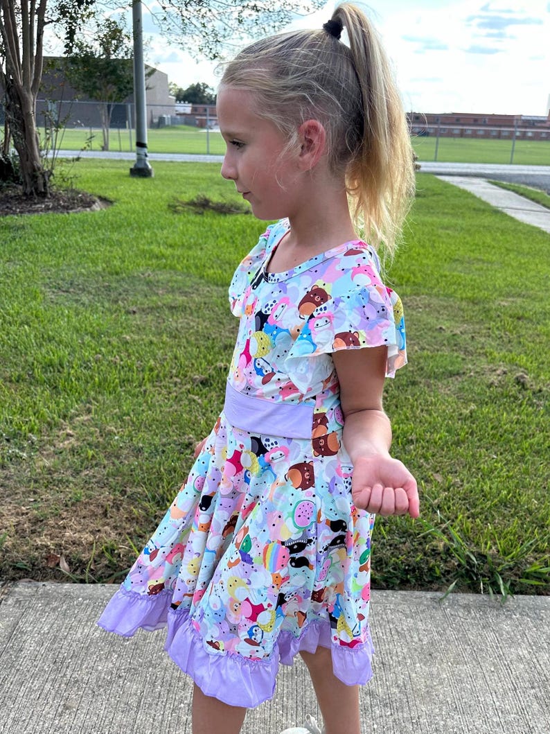 Rainbow Squishmallow Bow Back Twirl Dress - Etsy