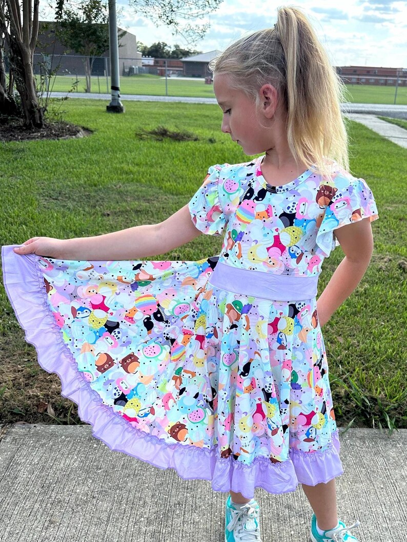 Rainbow Squishmallow Bow Back Twirl Dress - Etsy