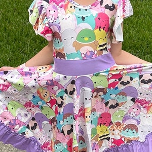 Purple Squishmallow Bow Back Twirl Dress - Etsy