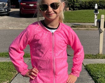 Dirty Pink Holographic Sequins Fringe Jacket,handmade Clothing ...