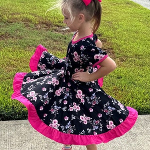 Pink Floral Twirl Dress - Etsy