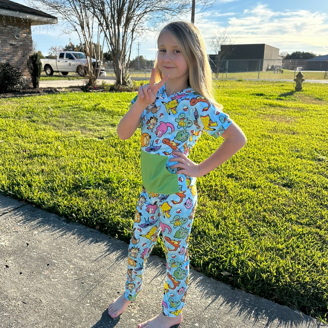 Blue Pocket Characters Jogger Set - Etsy