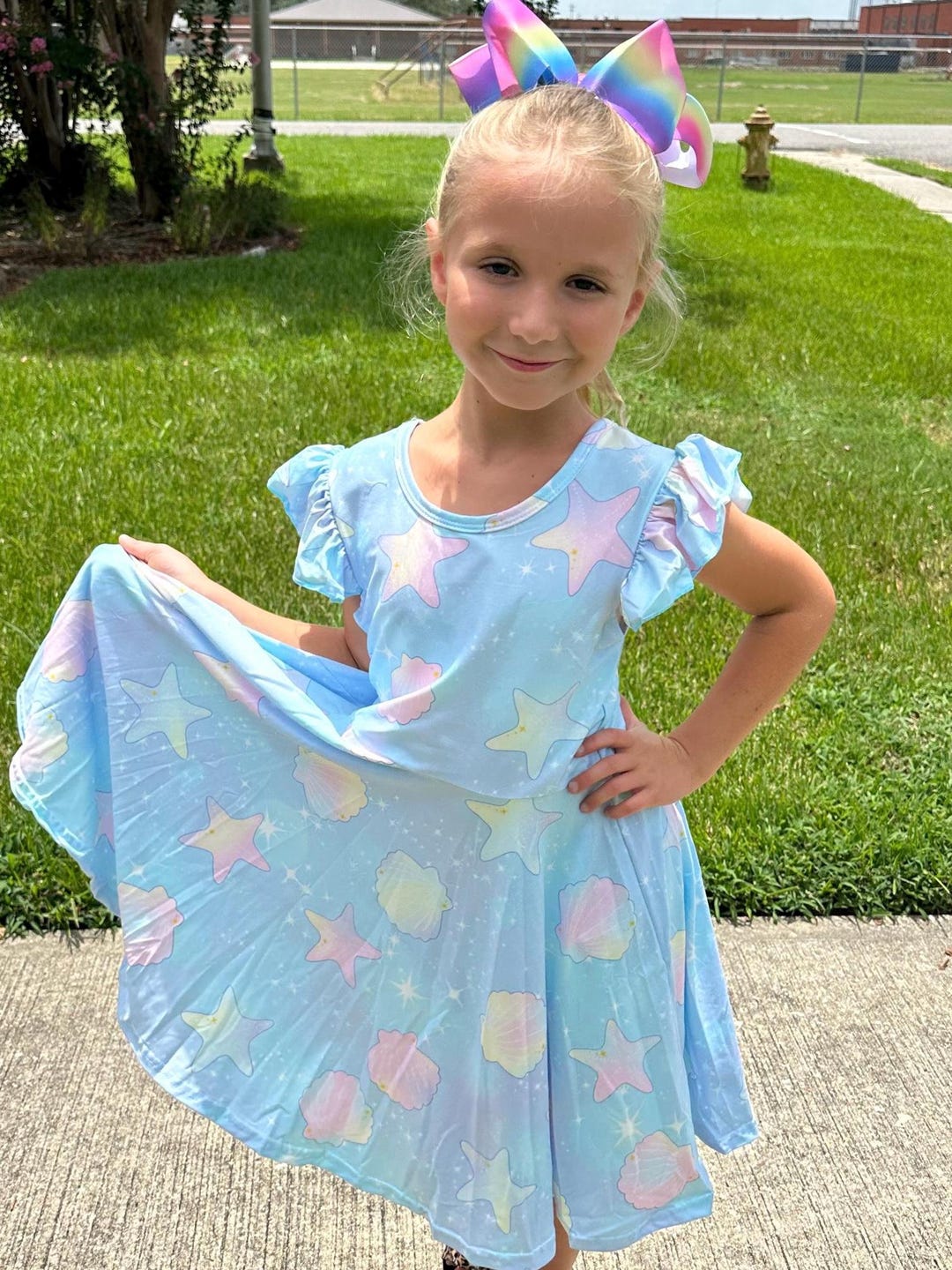 Sea Shell Twinkles Twirl Dress - Etsy