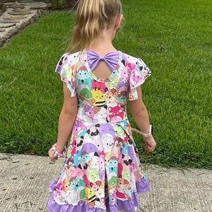 Purple Squishmallow Bow Back Twirl Dress - Etsy