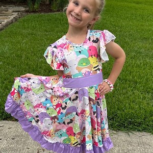 Purple Squishmallow Bow Back Twirl Dress - Etsy