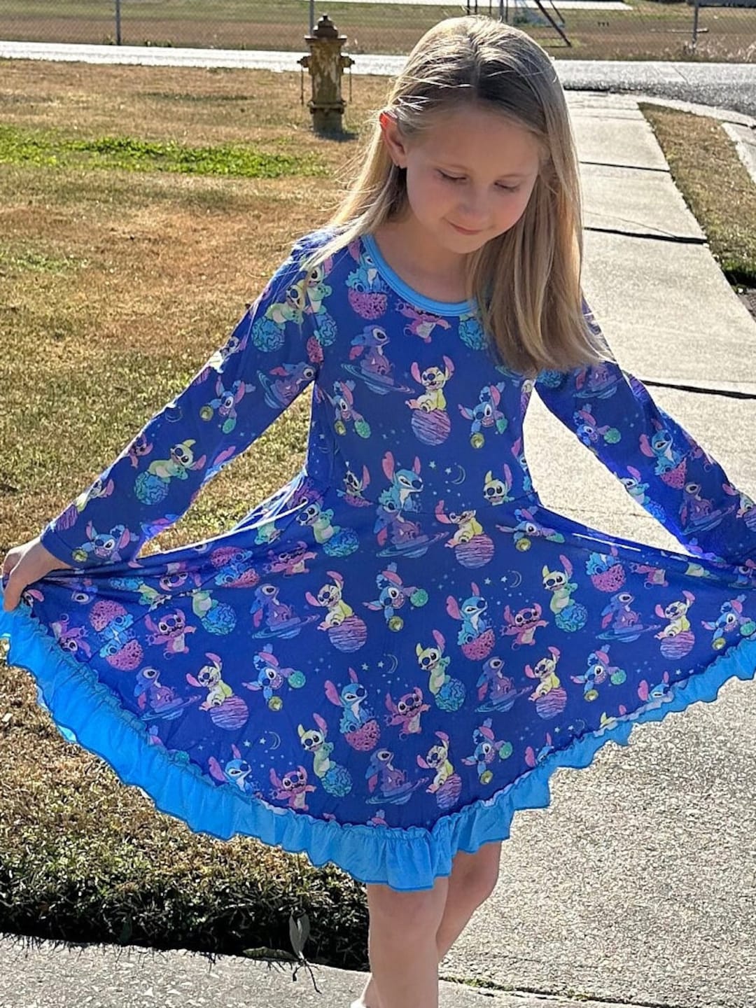 Blue Alien Outer Space Twirl Dress - Etsy