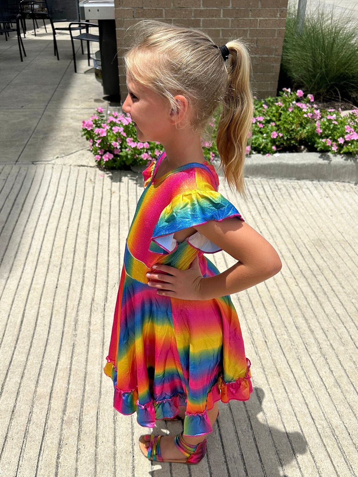 Rainbow Sparkles (real Sparkles) Bow Back Twirl Dress - Etsy