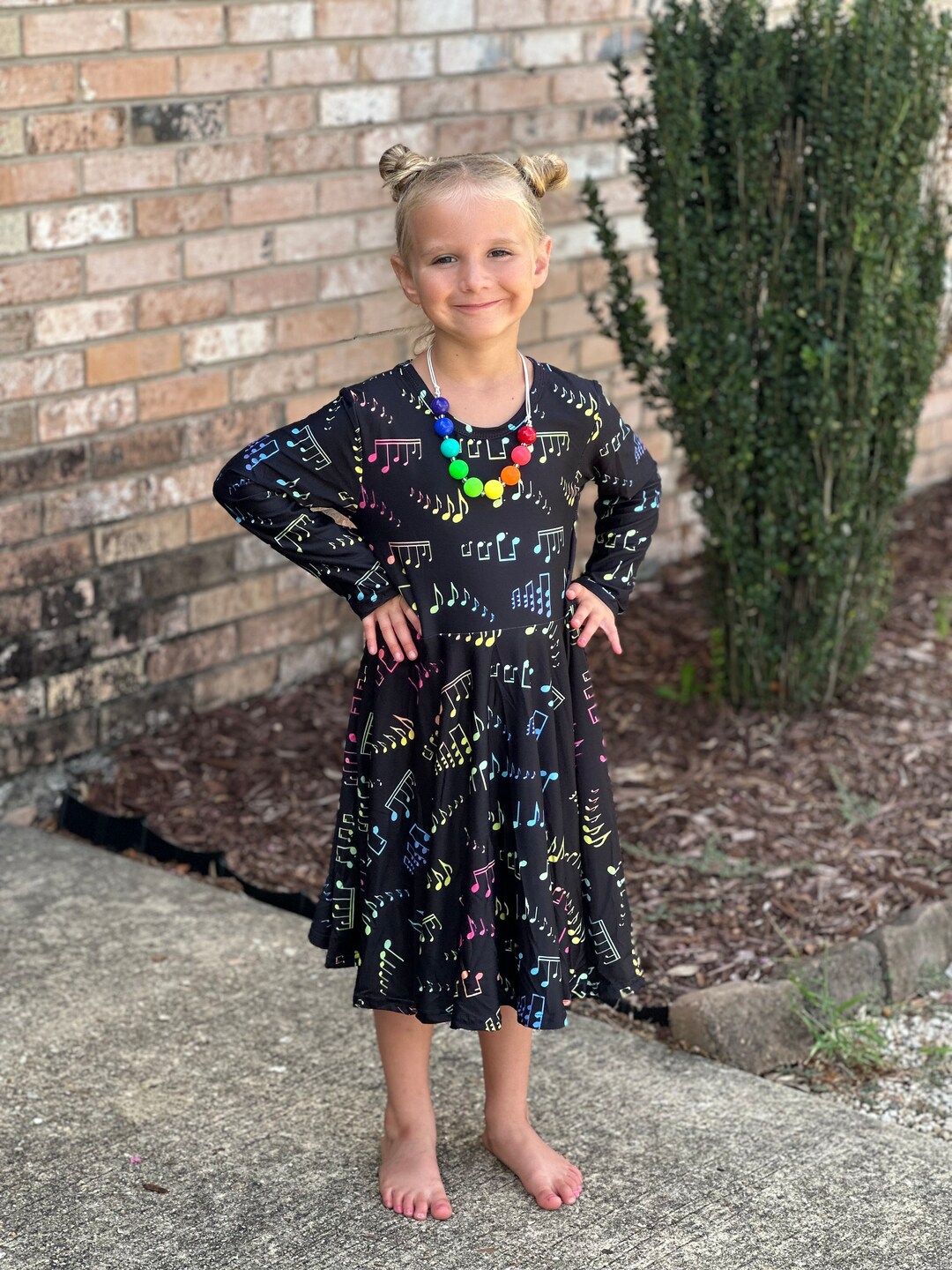 Rainbow Music Notes Twirl Dress - Etsy