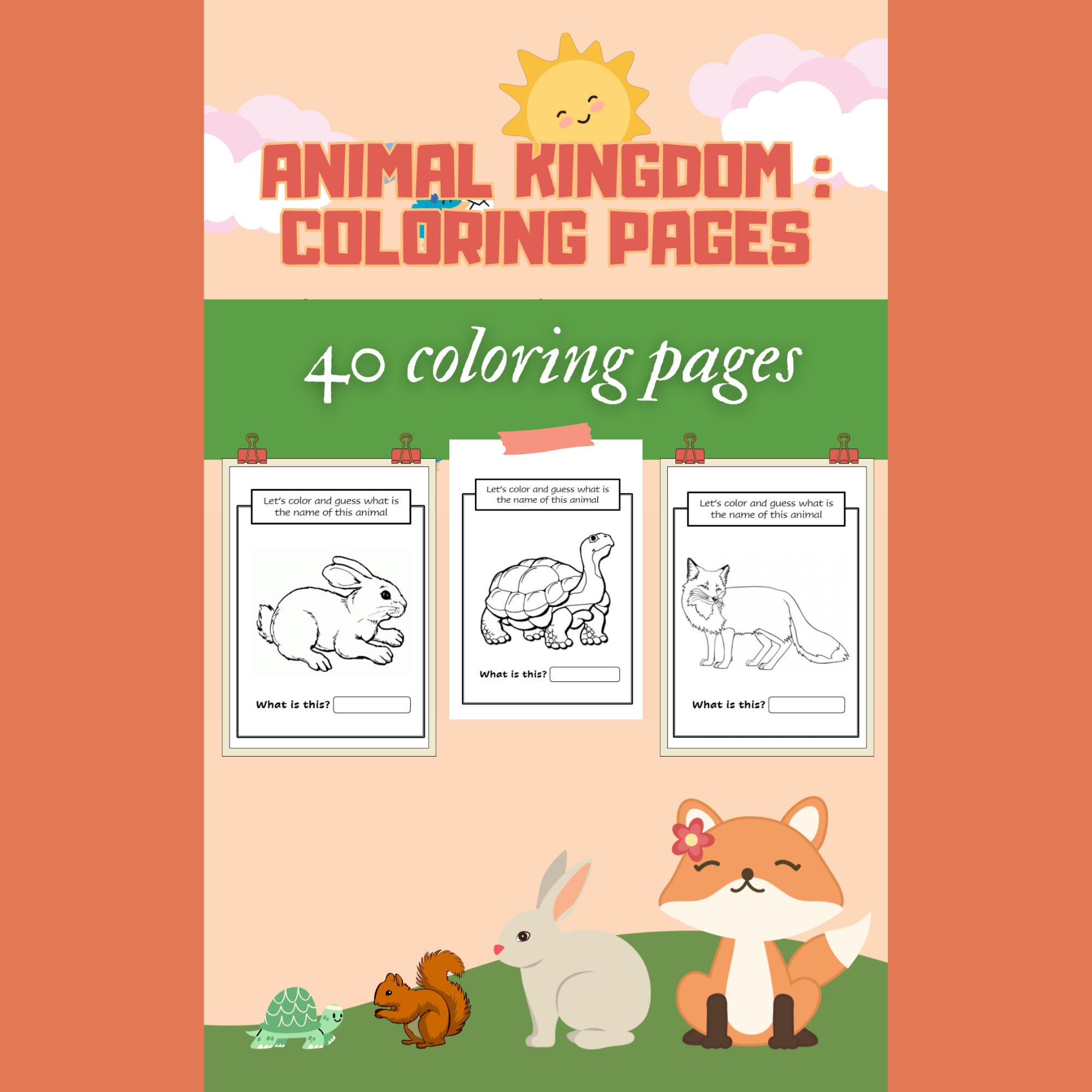 Animal Kingdom : Coloring Pages for Kids, Toddlers, Preschoolers ...