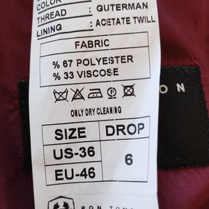 Ron Tomson Classic Lapel Tuxedo Jacket Red Velvet Size US 36 - Etsy