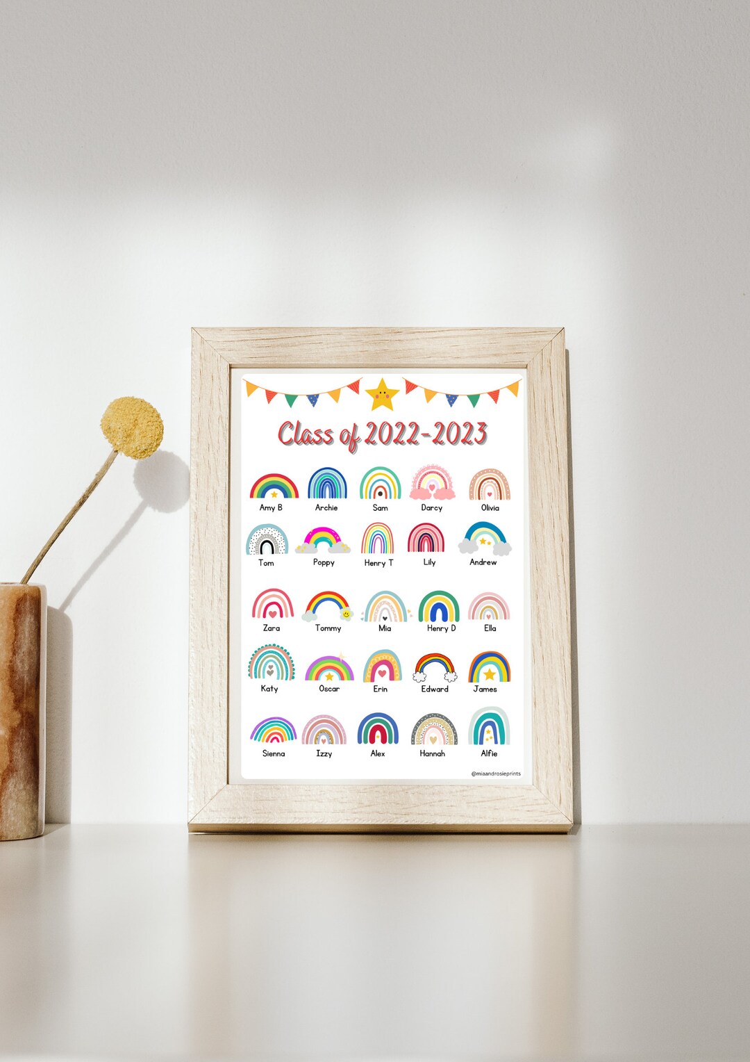 Printable Rainbow Personalised Teacher Leavers Gift A6 Card - Etsy