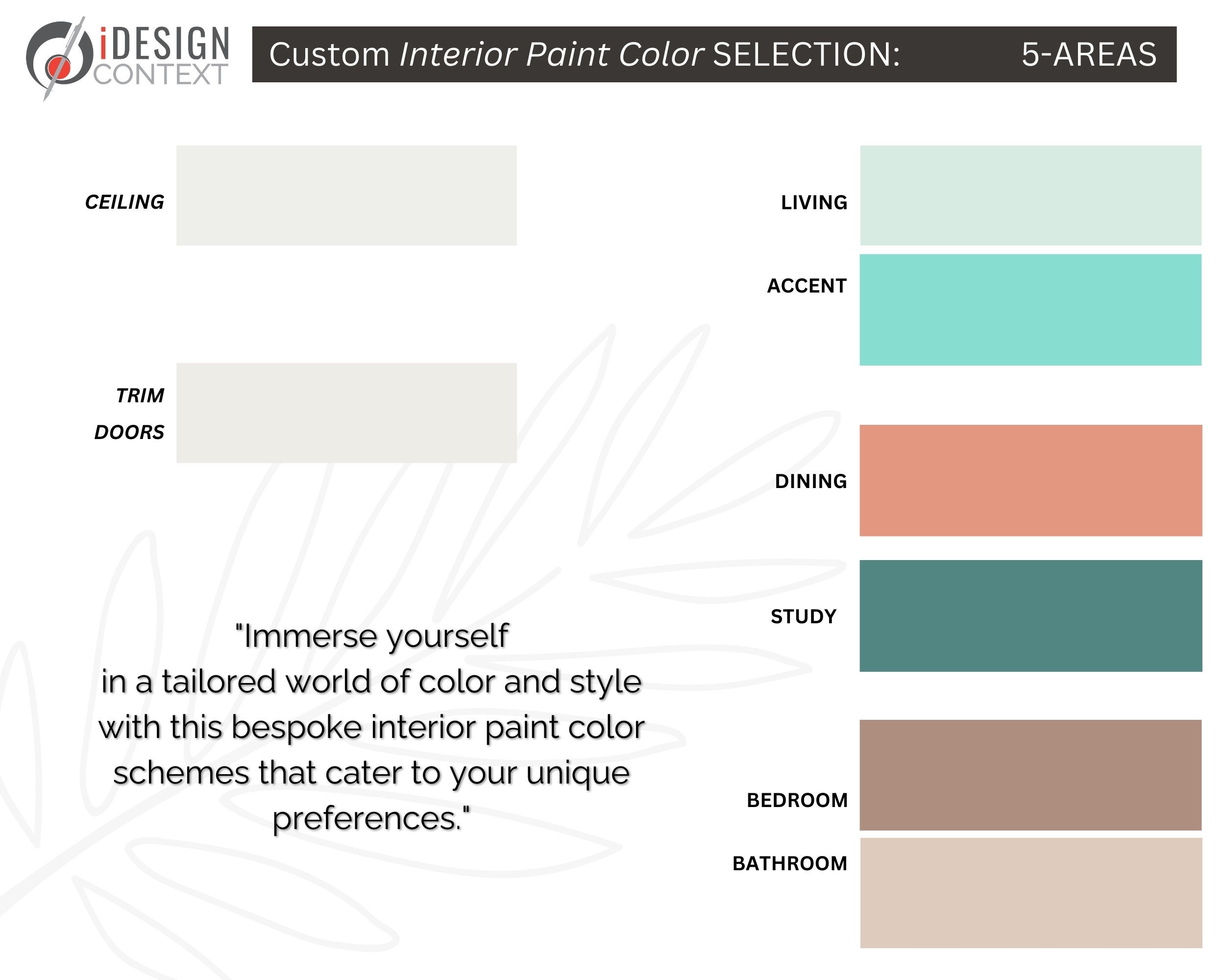 Interior Paint Color Selection Service Whole House Custom Color Palette ...