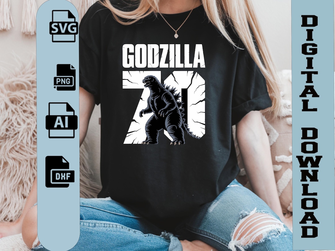 Godzilla 70th Anniversary PNG | Vintage Monster Movie Fan Art | Retro ...