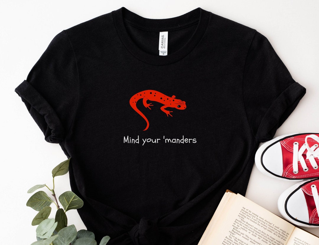 Salamander T-shirt, Mind Your Manners Tee, Cute Red Salamander T-shirt ...