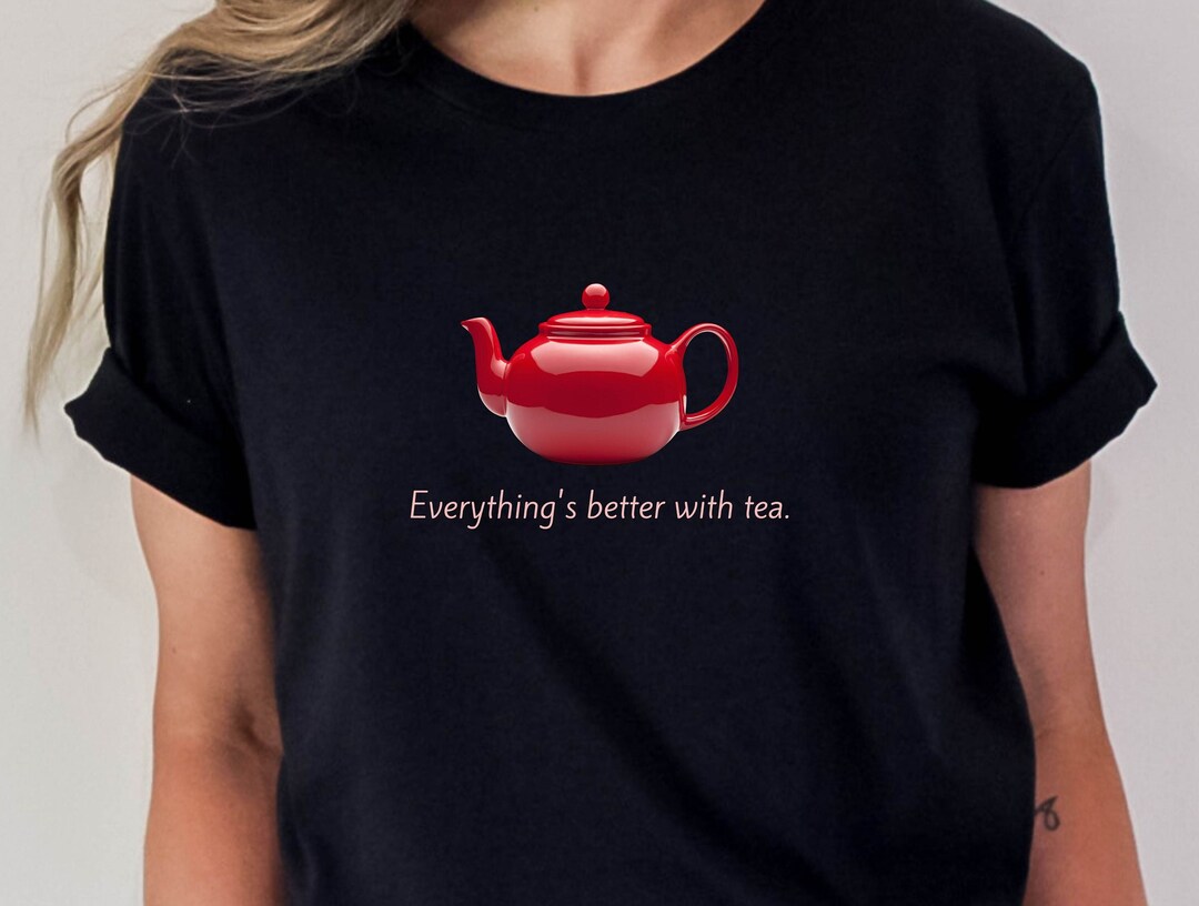 Red Teapot T-shirt, Tea Lovers T-shirt, Teapot T-shirt, Tea Shirt, Tea ...