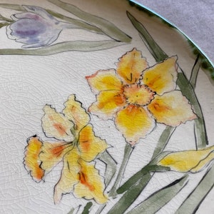Spring Floral Plate, Pottery Kitchenware Piece - Etsy