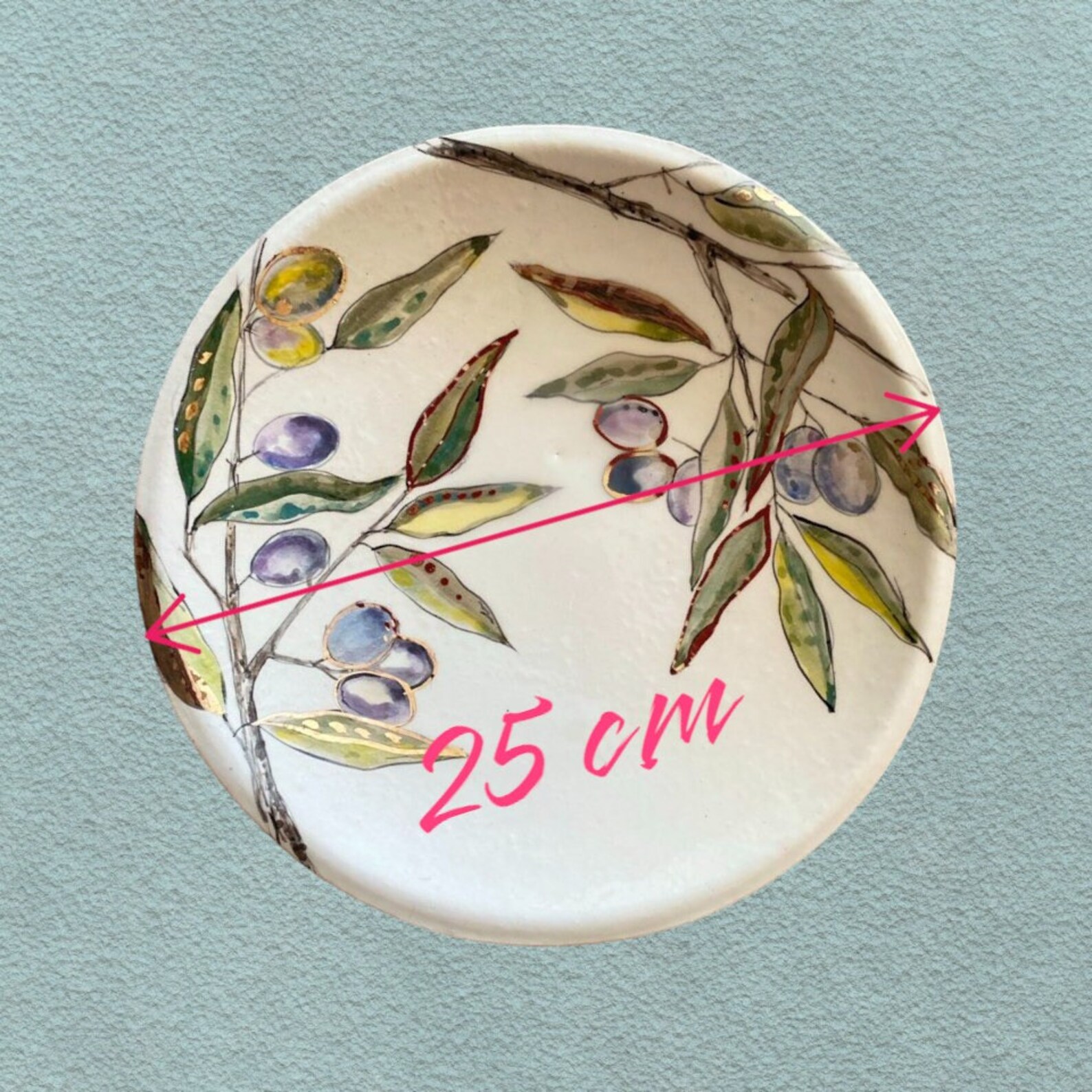 Birthday Plate | Ceramic Fruit Bowl | Pattern With Olives - Etsy