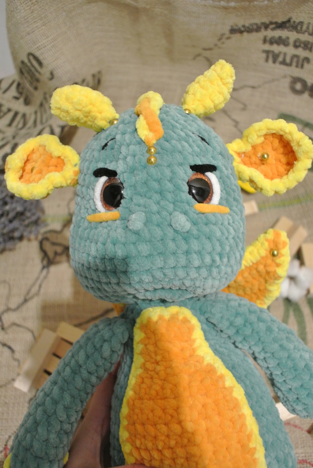 Dragon Delight Plush Handcrafted Dragon Friend Whimsical Knit Dragon ...
