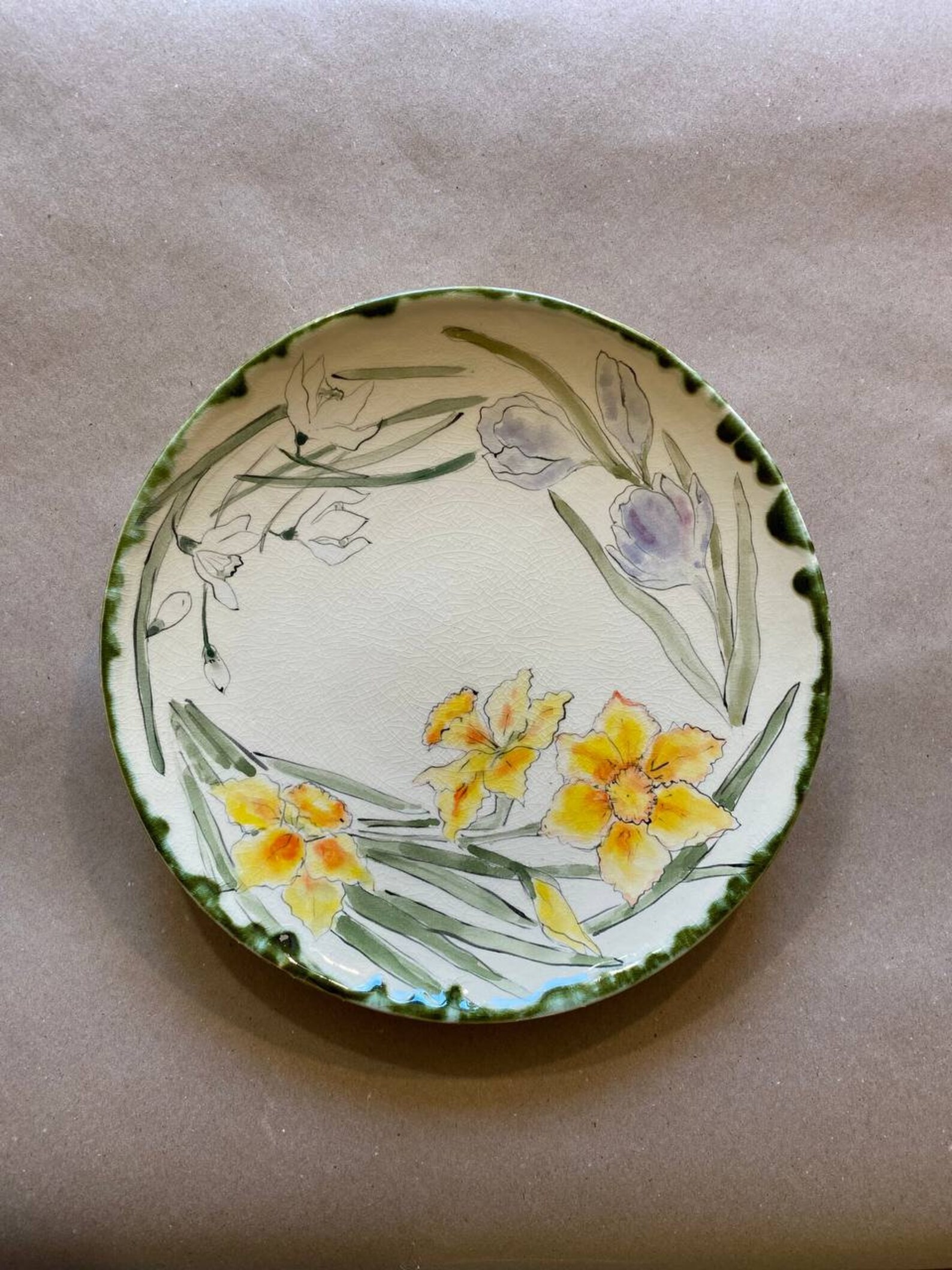 Spring Floral Plate, Pottery Kitchenware Piece - Etsy