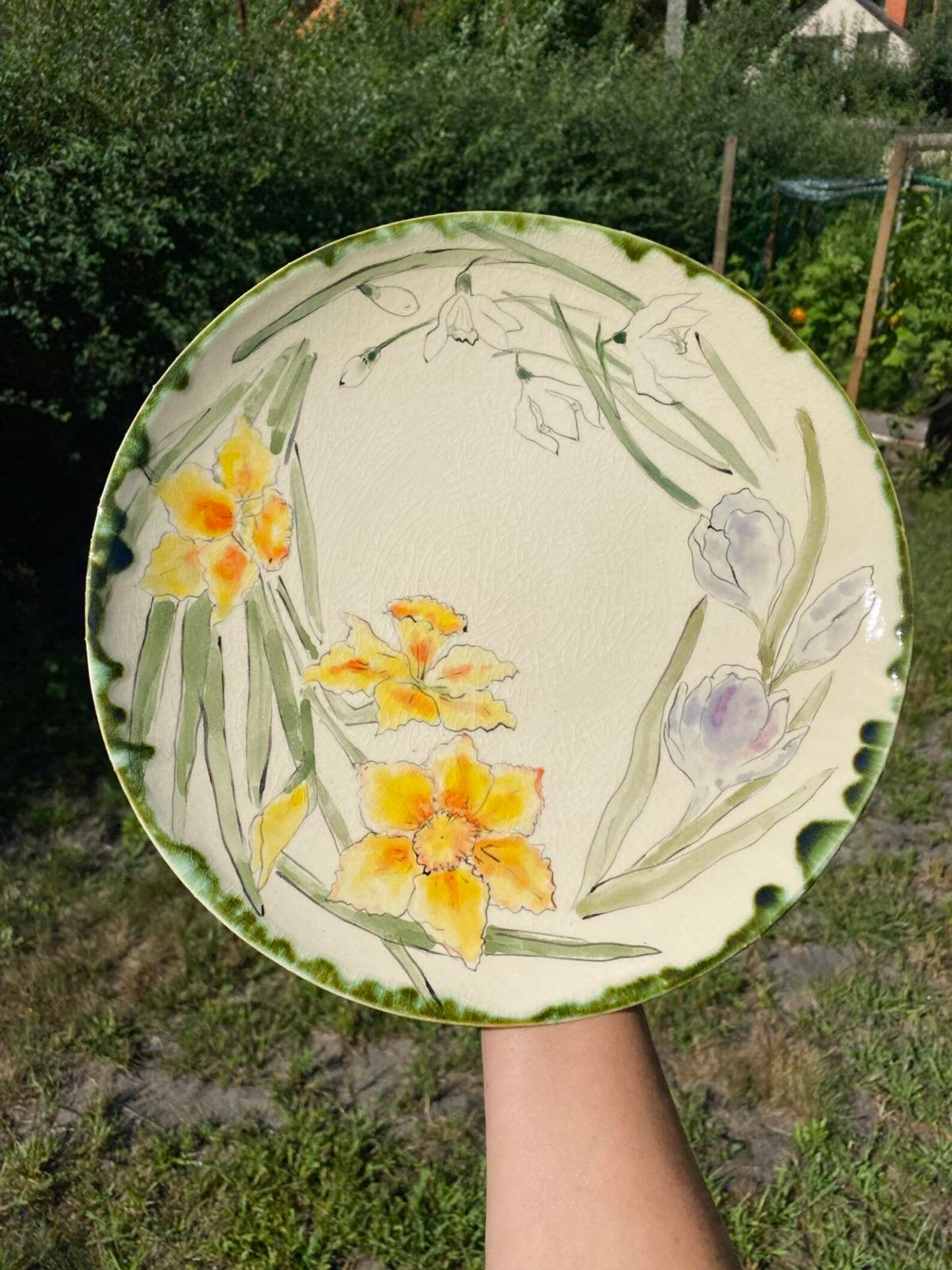 Spring Floral Plate, Pottery Kitchenware Piece - Etsy