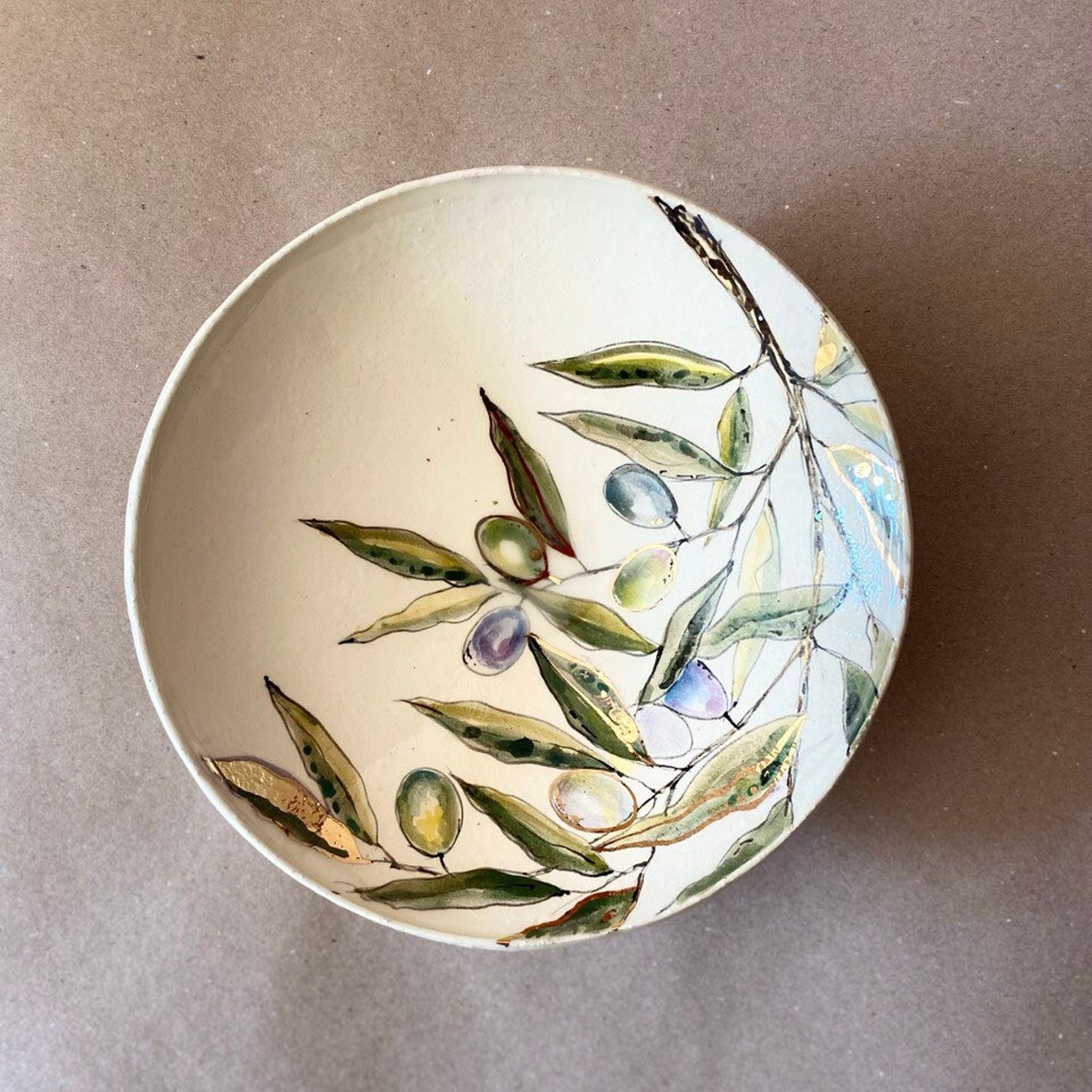 Birthday Plate | Ceramic Fruit Bowl | Pattern With Olives - Etsy