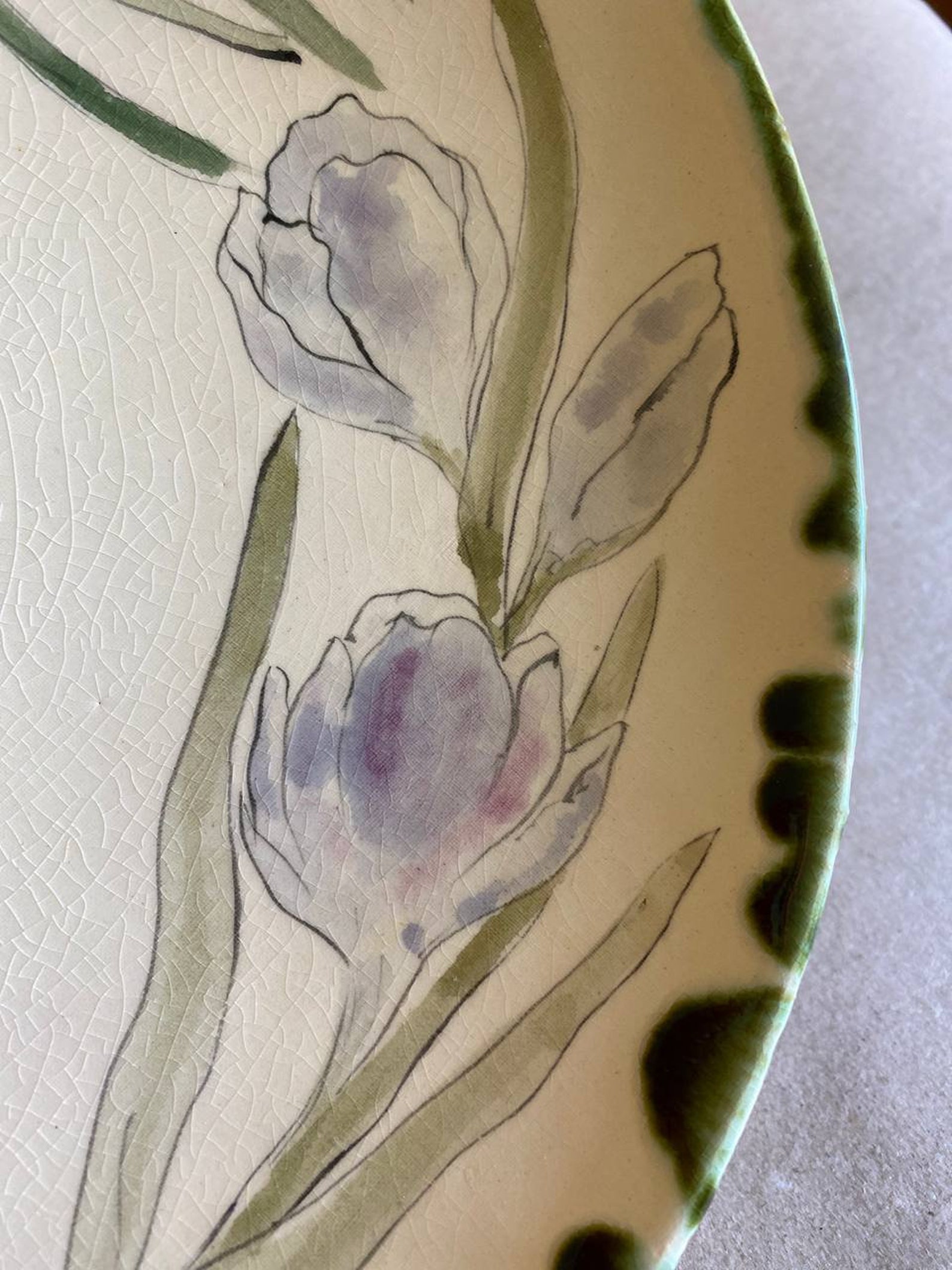 Spring Floral Plate, Pottery Kitchenware Piece - Etsy