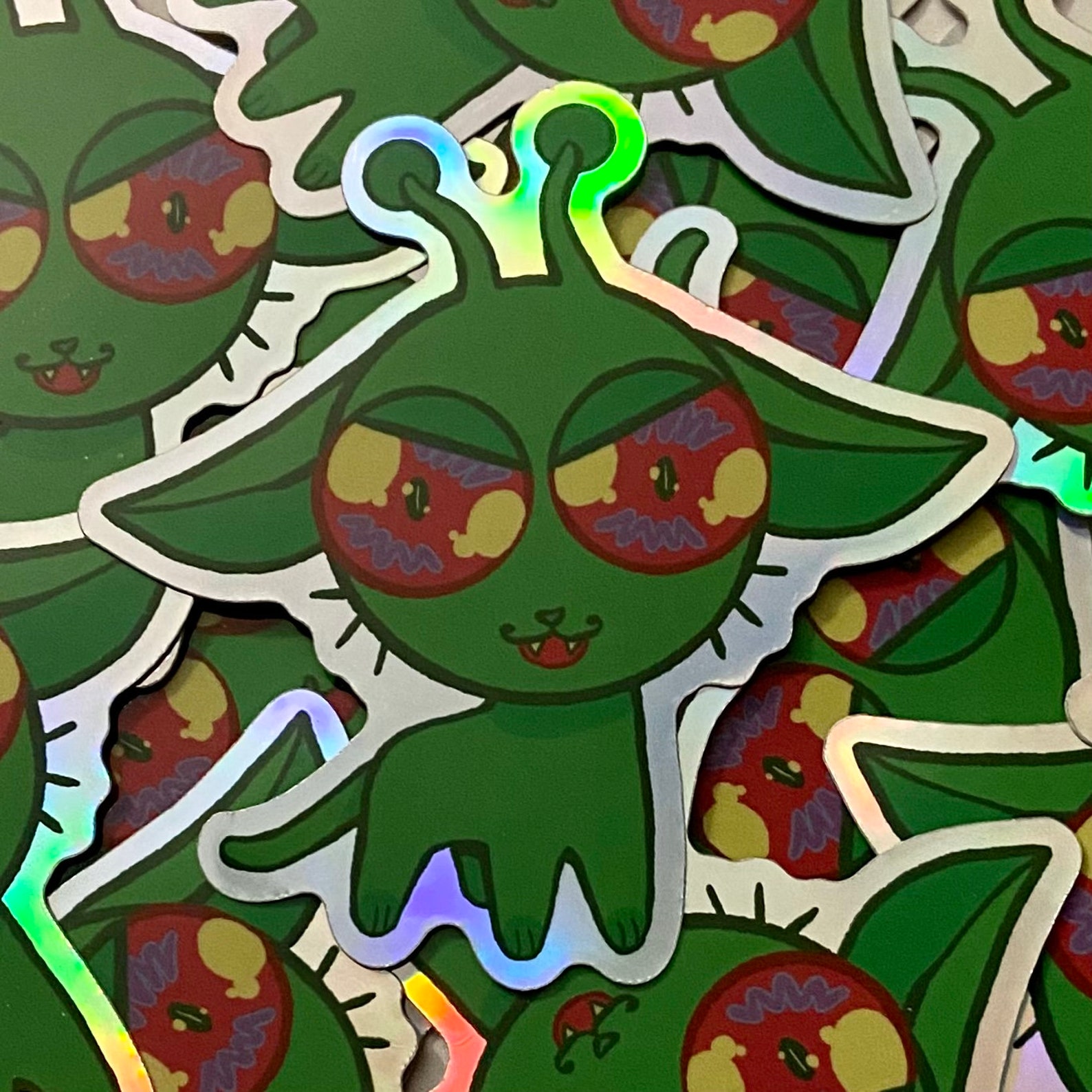 Holographic Alien, Angel, and Devil Kitty Cute 3” Stickers - Etsy