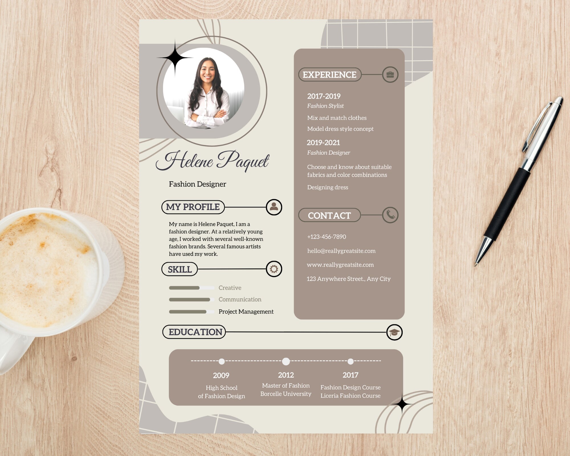 Editable Resume Template Digital Product Digital Download Modern CV ...