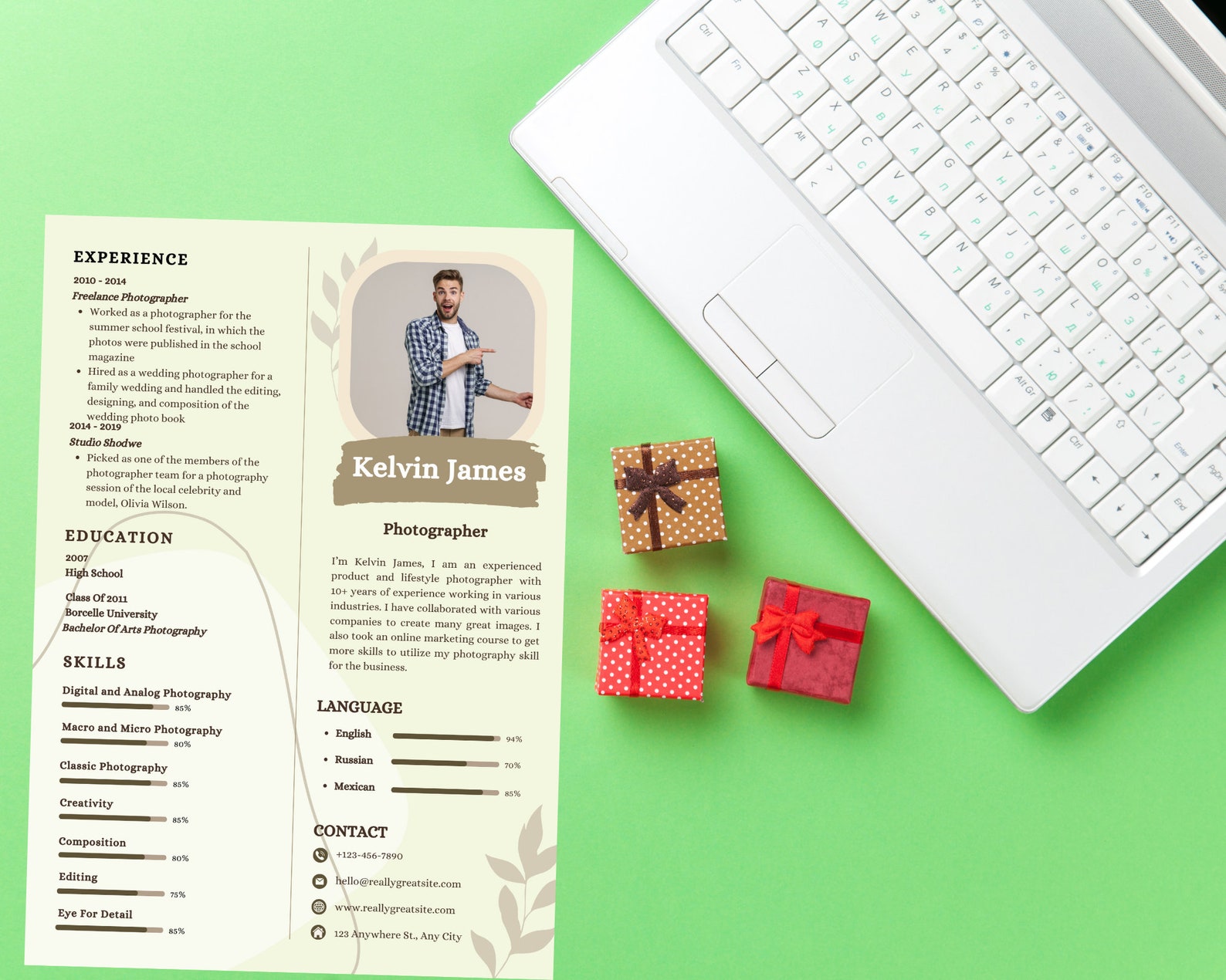Editable Resume Template Digital Product Digital Download Modern CV ...