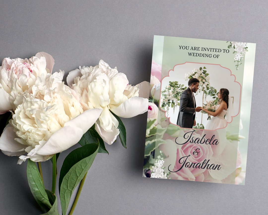 Wedding Invitation Card, Printable Wedding Card, Editable Wedding Card ...