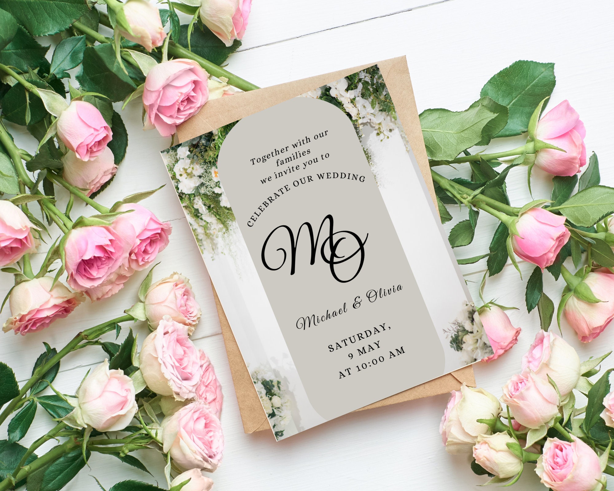 Wedding Invitation Card, Printable Wedding Card, Editable Wedding Card ...