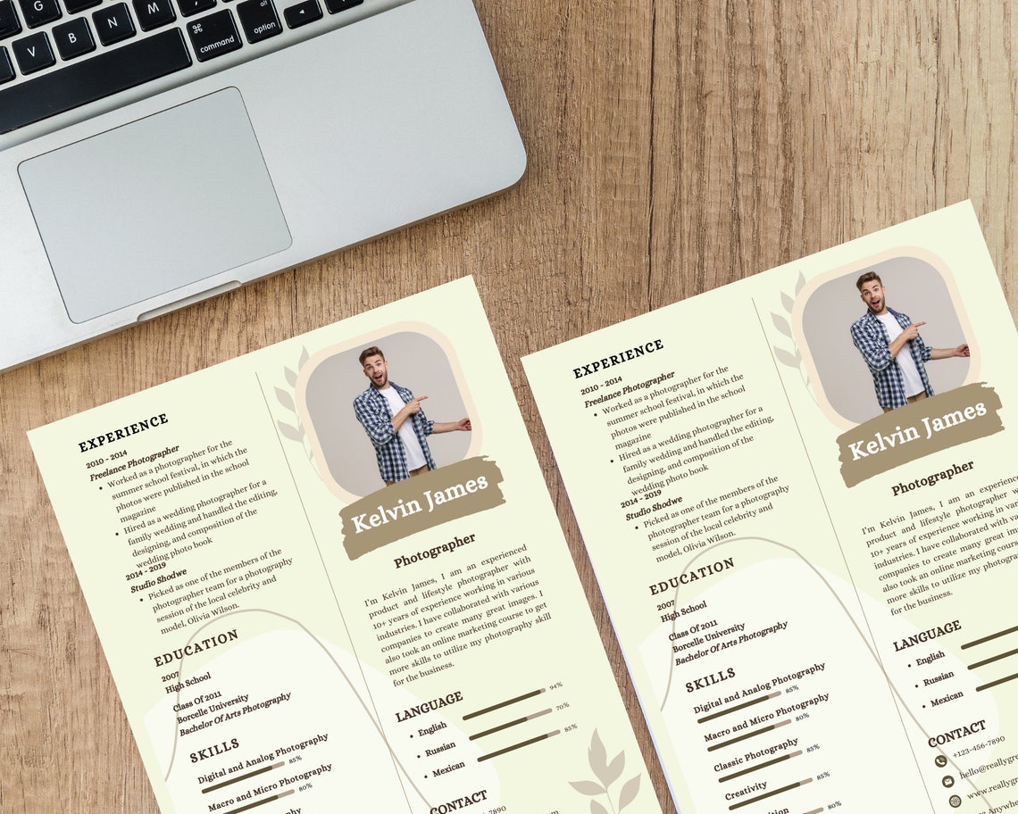 Editable Resume Template Digital Product Digital Download Modern CV ...