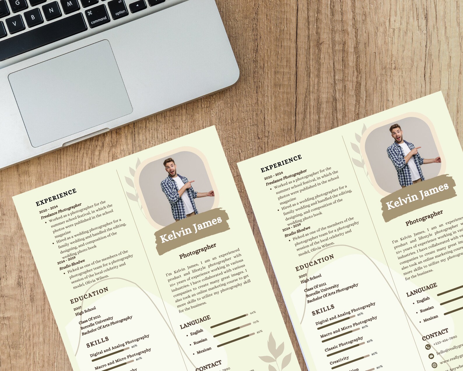 Editable Resume Template Digital Product Digital Download Modern CV ...