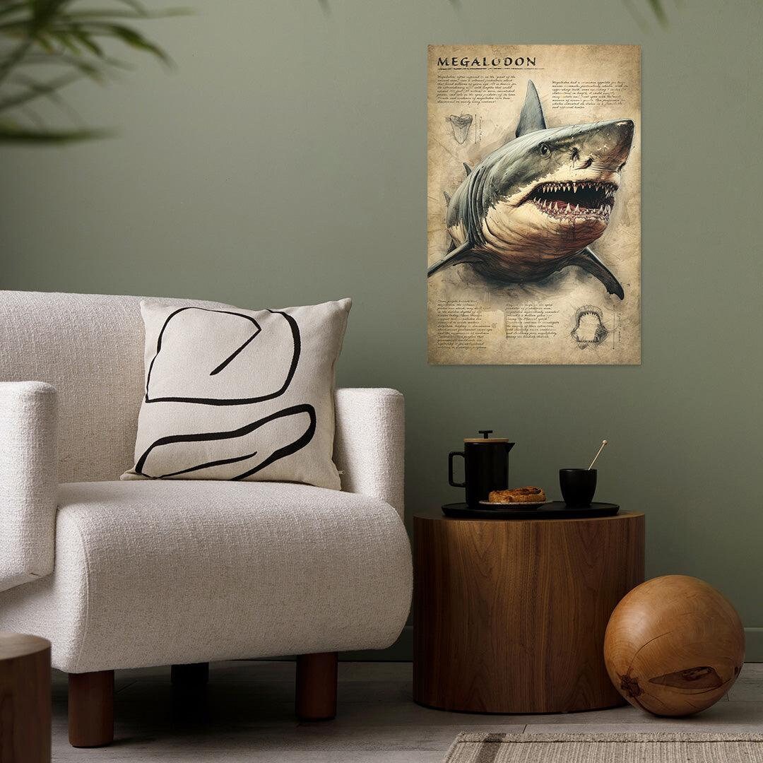 Megalodon Poster - Prehistoric Sea Monster, Shark Wall Art - Etsy