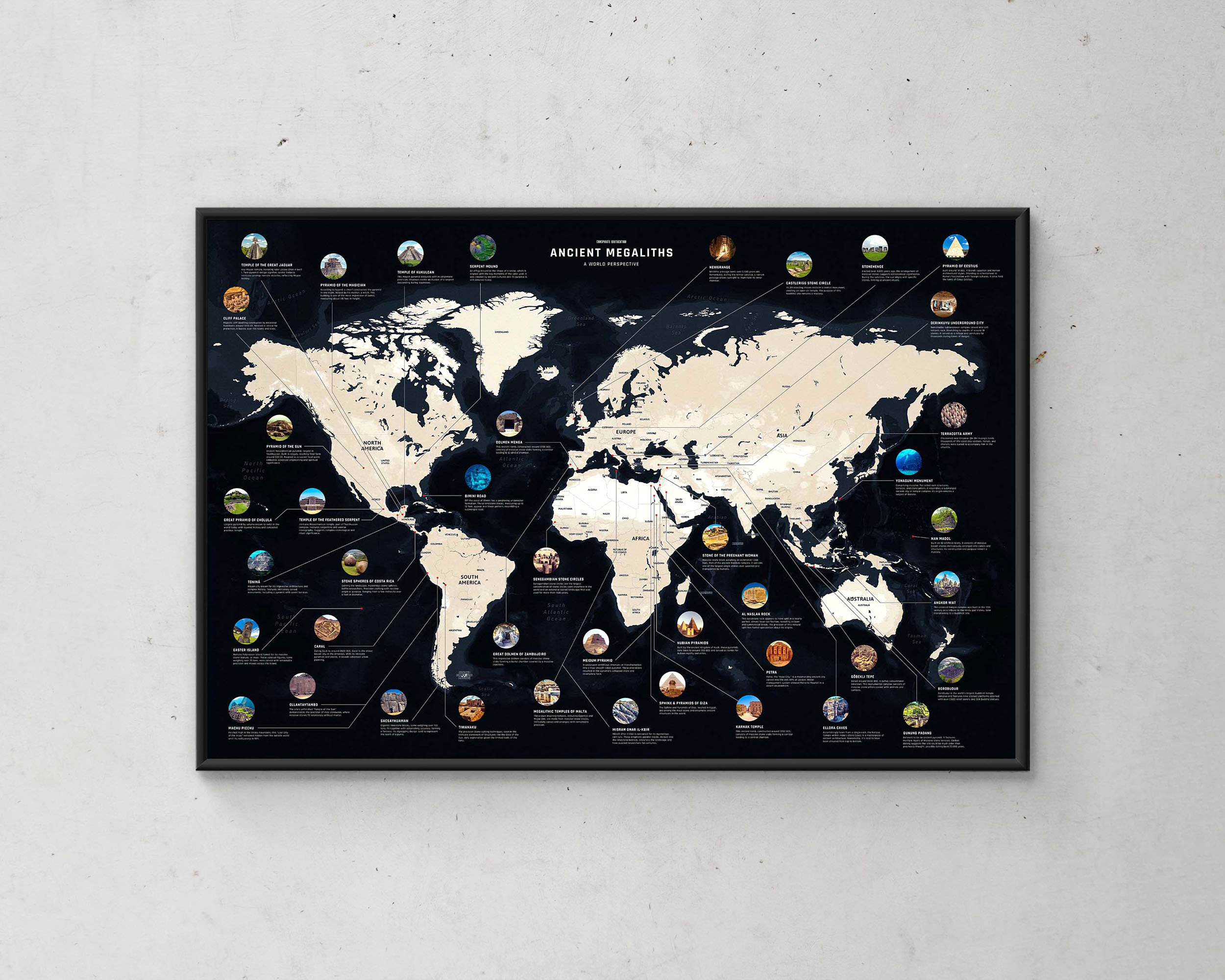Ancient Megaliths Poster V2 - Ancient Sites Map, World Map Wall Art - Etsy