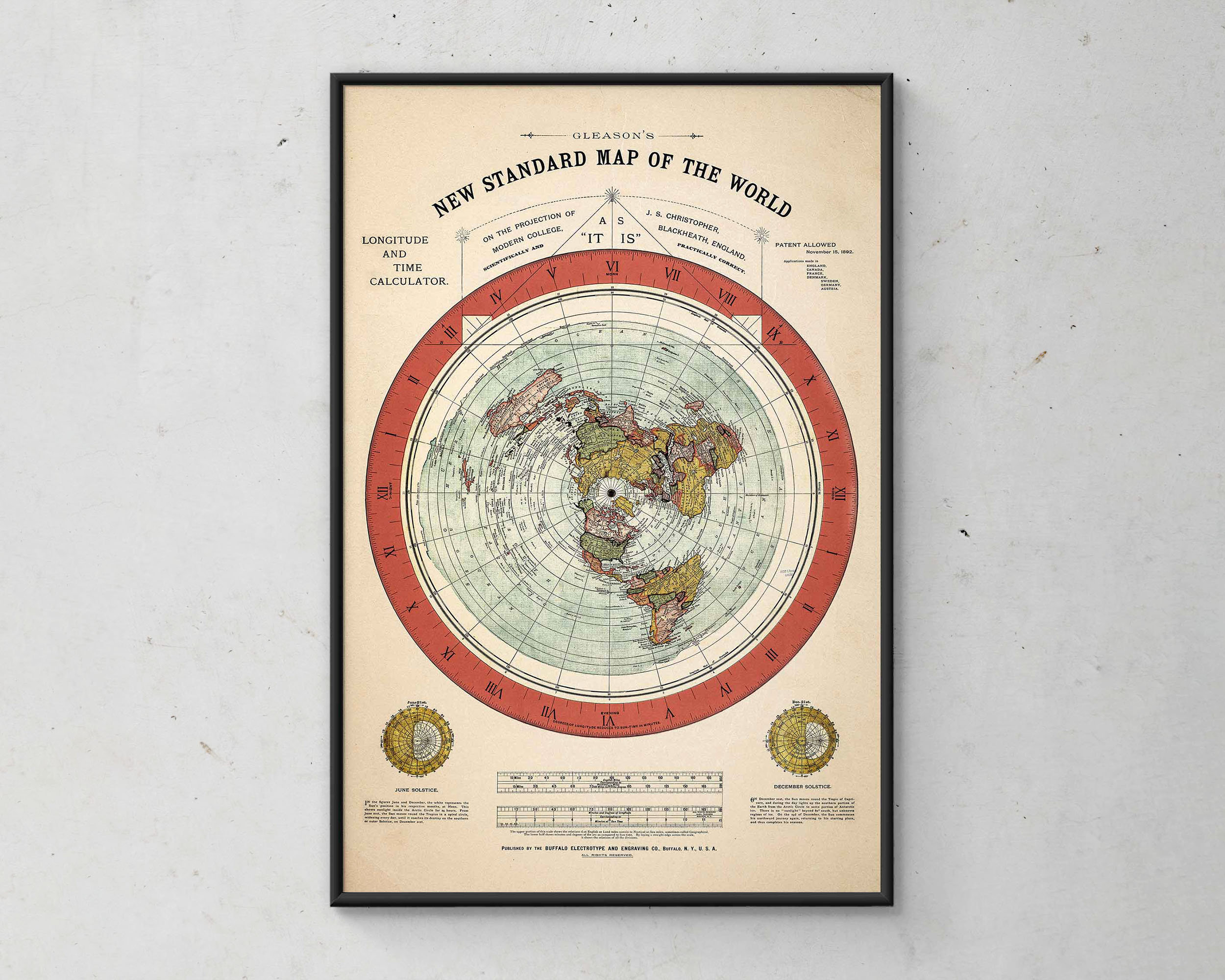 Flat Earth Gleason Map Poster - Ancient World Map, Flat Earth Wall Art - Etsy