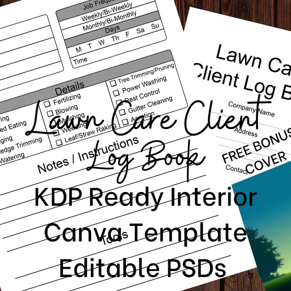 Lawn Care Client Log Book - Etsy