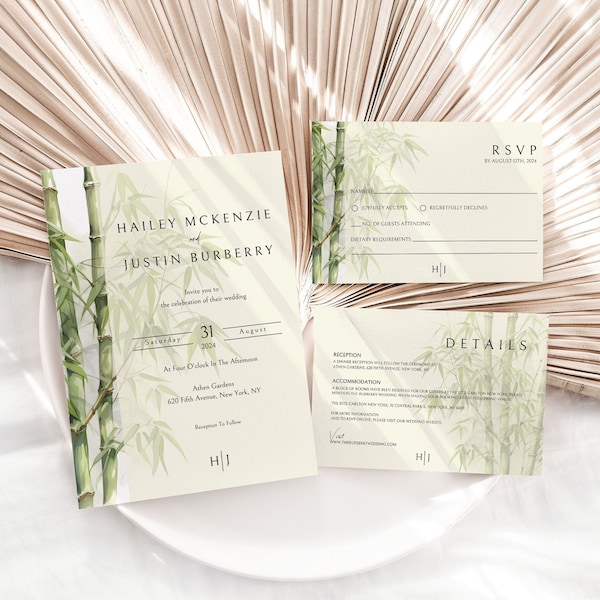 Bamboo Invitations - Etsy