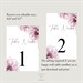 Editable Table Numbers, CANVA Template Wedding Table Numbers, Floral ...