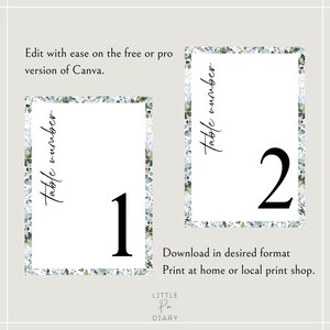 Editable Table Numbers, CANVA Template Wedding Table Numbers, Modern ...