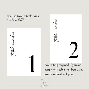 Editable Table Numbers CANVA Template Wedding Table Numbers - Etsy