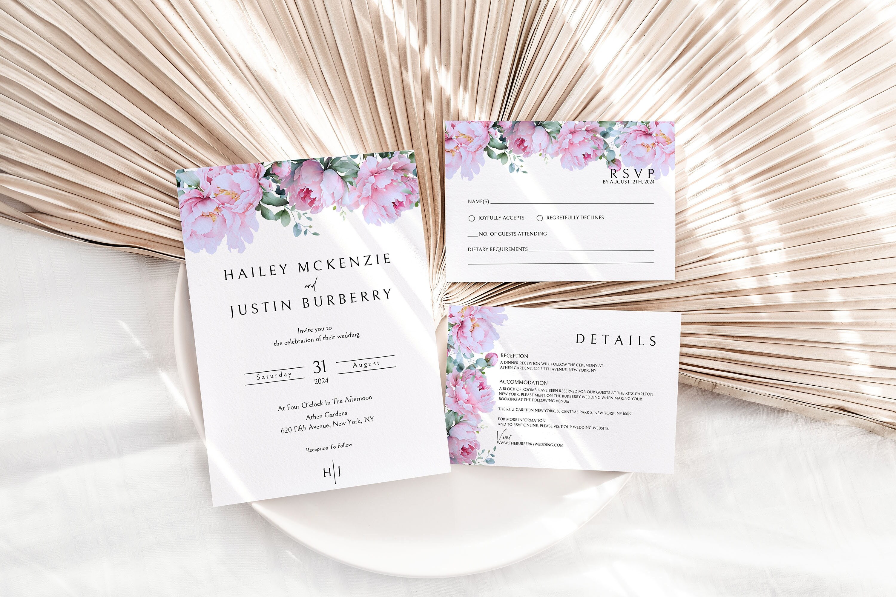 Editable Wedding Invites Rsvp Canva Template Wedding - Etsy