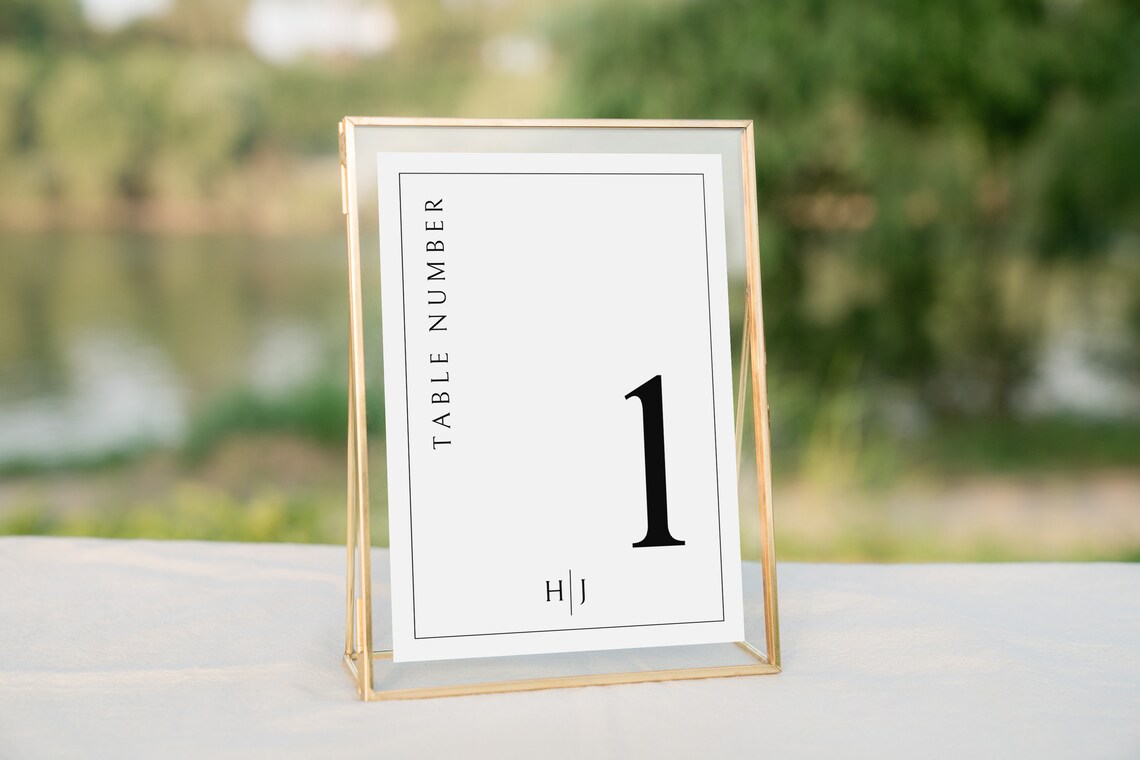 Editable Table Numbers, CANVA Template Wedding Table Numbers, Modern ...