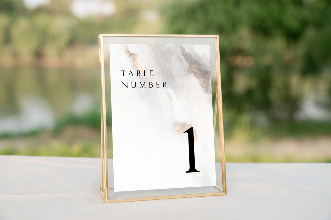 Editable Table Numbers, CANVA Template Wedding Table Numbers, Modern ...