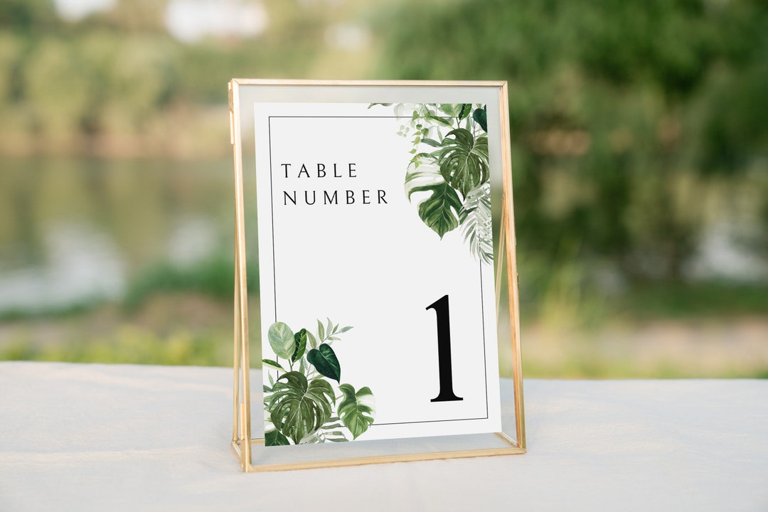 Editable Table Numbers, CANVA Template Wedding Table Numbers, Modern ...